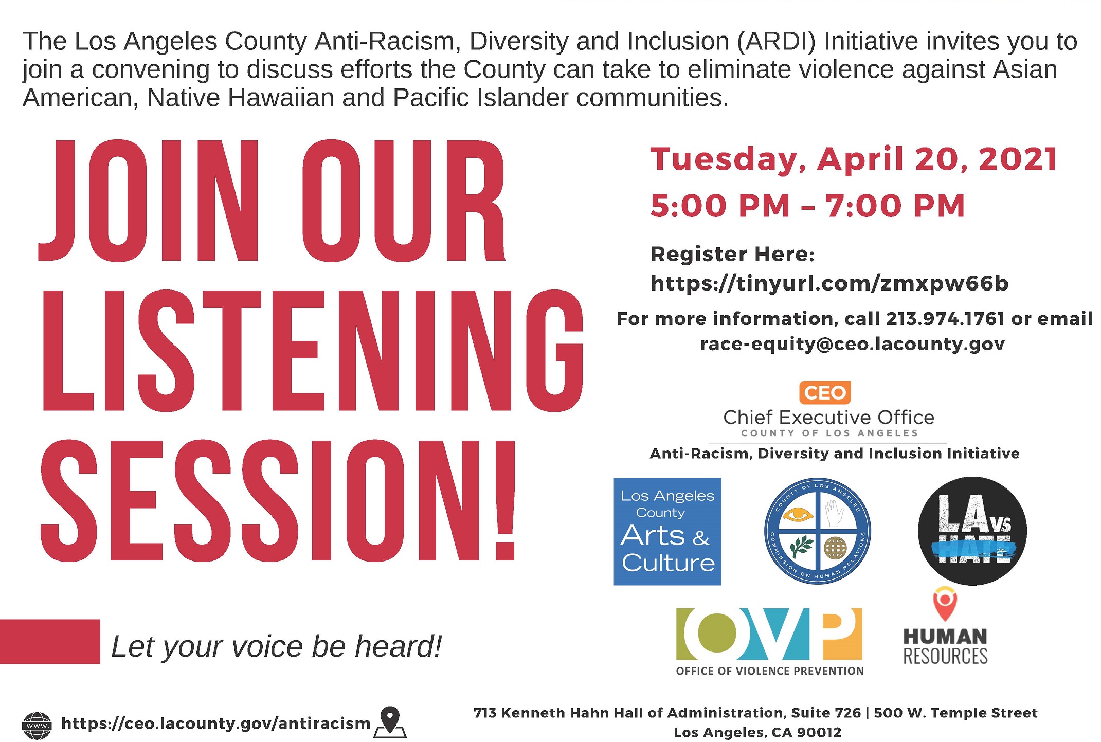 Join Our Listening Session! – Los Angeles County